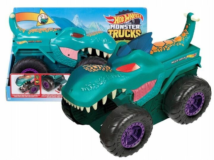 Игрушечный трек Hot Wheels MONSTER TRUCK - Большой автомобиль со светом и звуком - Пожиратель автомобилей GYL13