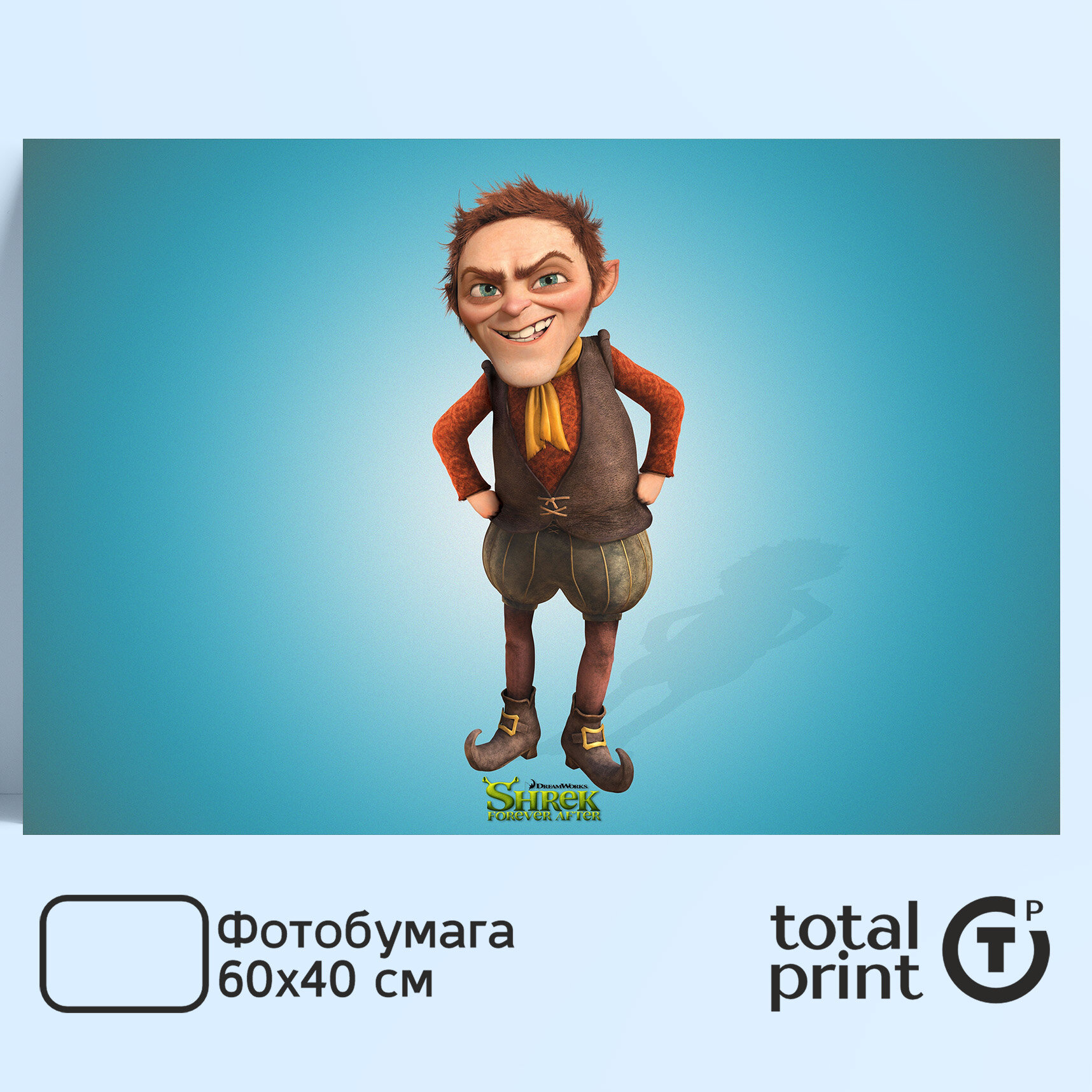TotalPrint Постер для интерьера, Мультфильм, Шрек, 60х40см.
