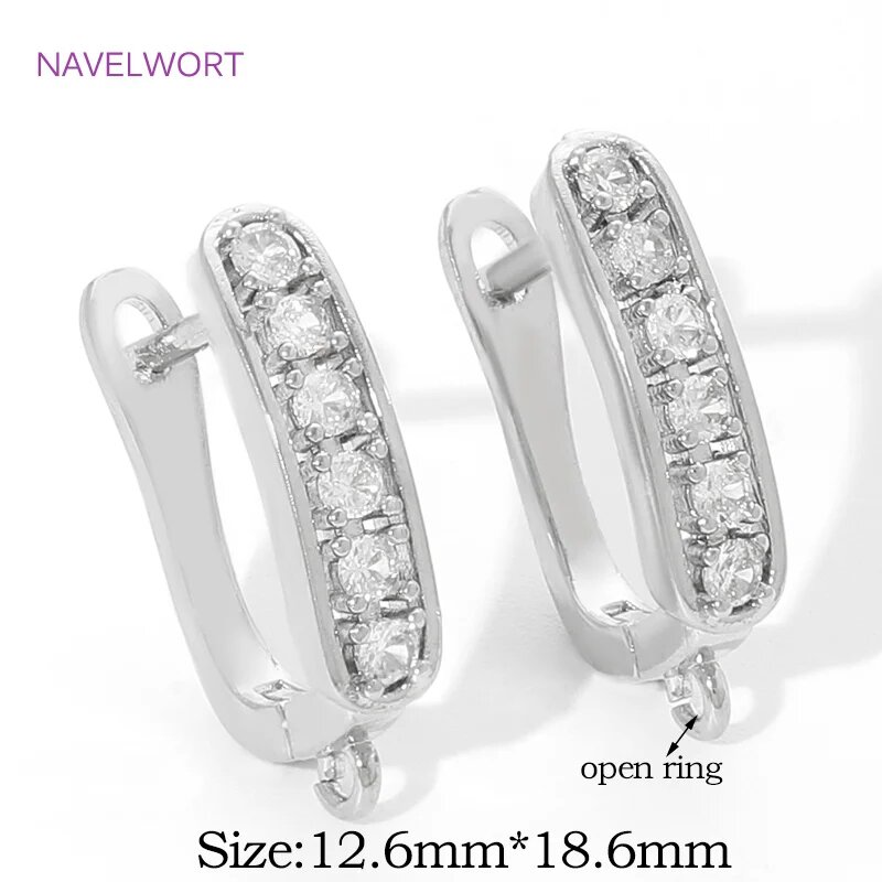 Серебряные серьги NAVELWORT 18К, Rhodium Plated, 12.6*18.6 мм