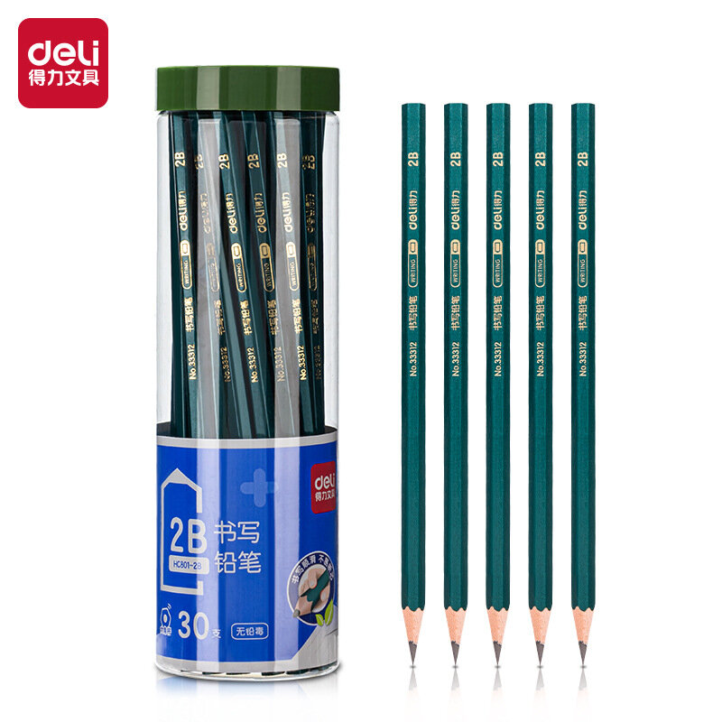 Набор карандашей Deli HC801, HB, 2B, 30 штук