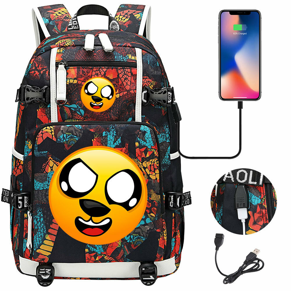 Рюкзак XAXBXC Mikecrack, с USB, водоотталкивающий, аниме-принт, 48x30x15 см