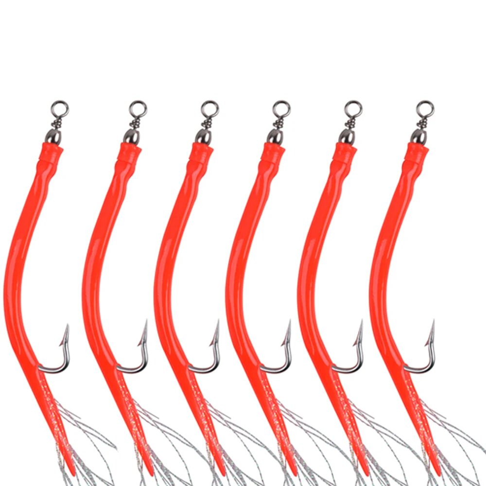 6 шт, рыболовные крючки Easy Catch 10-0 6PCS, Red