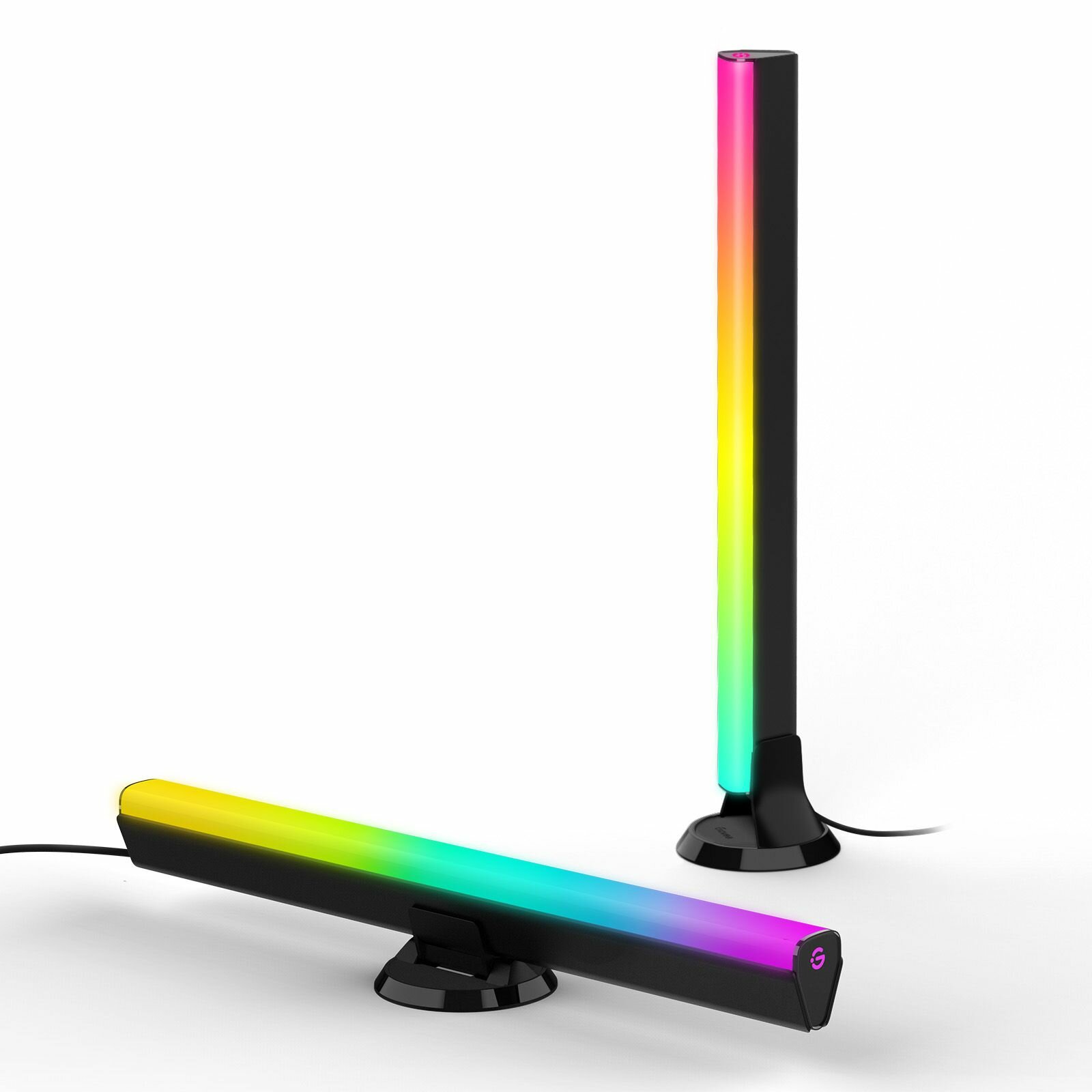 Лампа настольная светодиодная неоновая, RGB cветильник для телевизора Govee RGBIC WiFi + Bluetooth Flow Plus Light Bars, умная подсветка диагональ 45-70