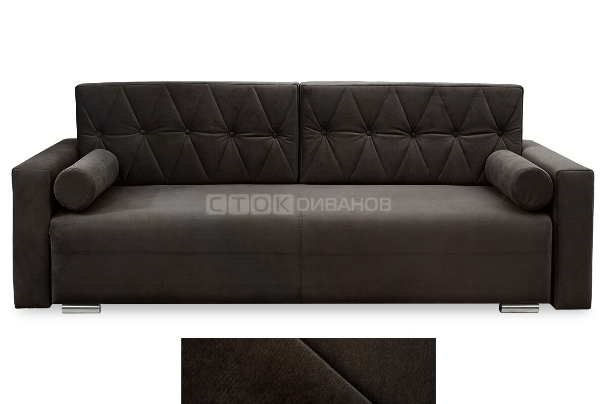 Диван Сток Диванов Сидней Black черный 246 см, механизм еврокнижка, с ящиком для хранения