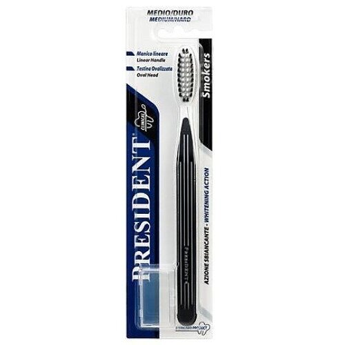 Зубная щетка Президент с эффектом отбеливания, для курильщиков, Smokers (8030009729666)