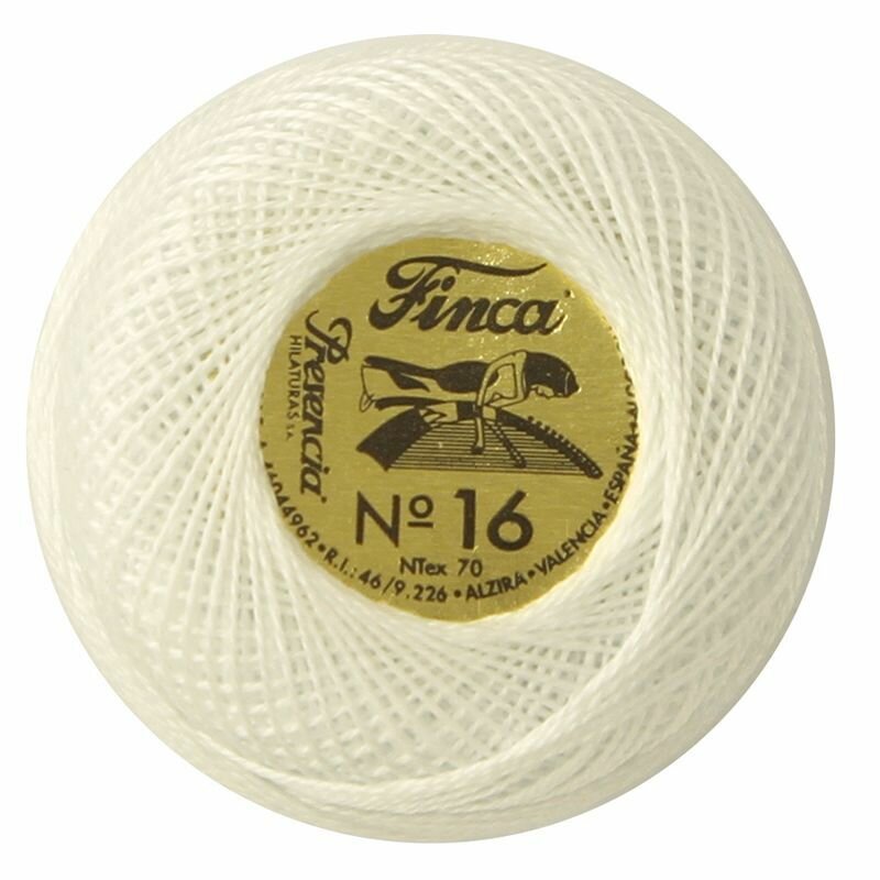 Мулине PRESENCIA HILATURAS "Finca Perle", Жемчужное, №16, однотонный цвет 0001, 1 шт