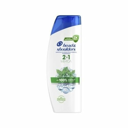 Шампунь Head&Shoulders 2 в 1, от перхоти, бальзам для волос, Ментол, 330 мл