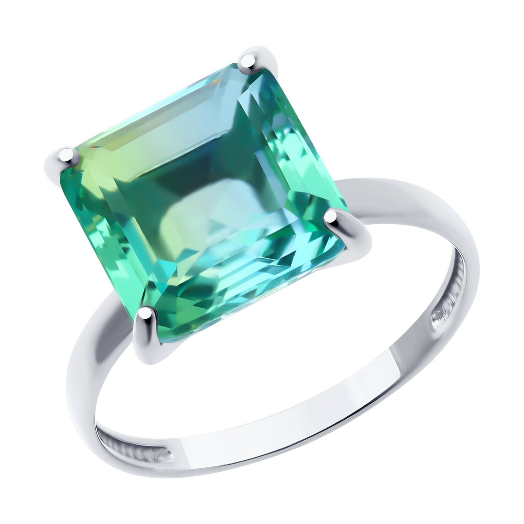 Кольцо, серебро, 925 проба, родирование, ситалл