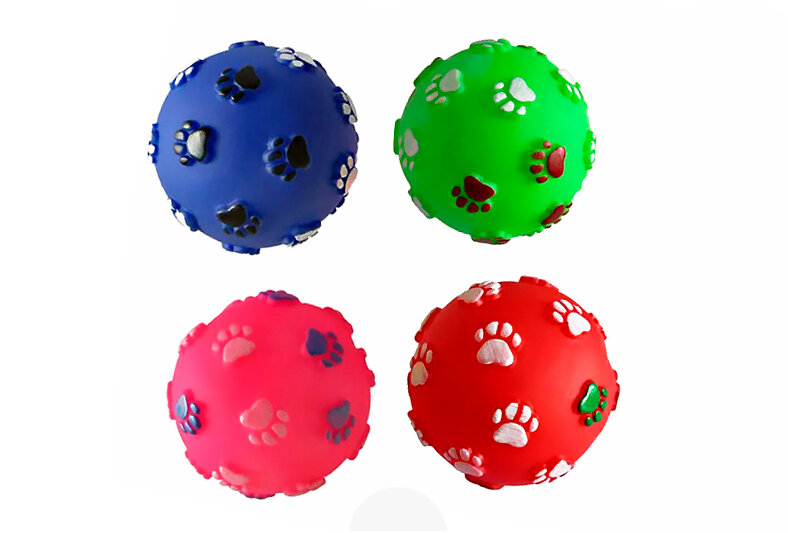 Игрушка для собак Мячик-пищалка резиновый Ø 8 см, 1 штука