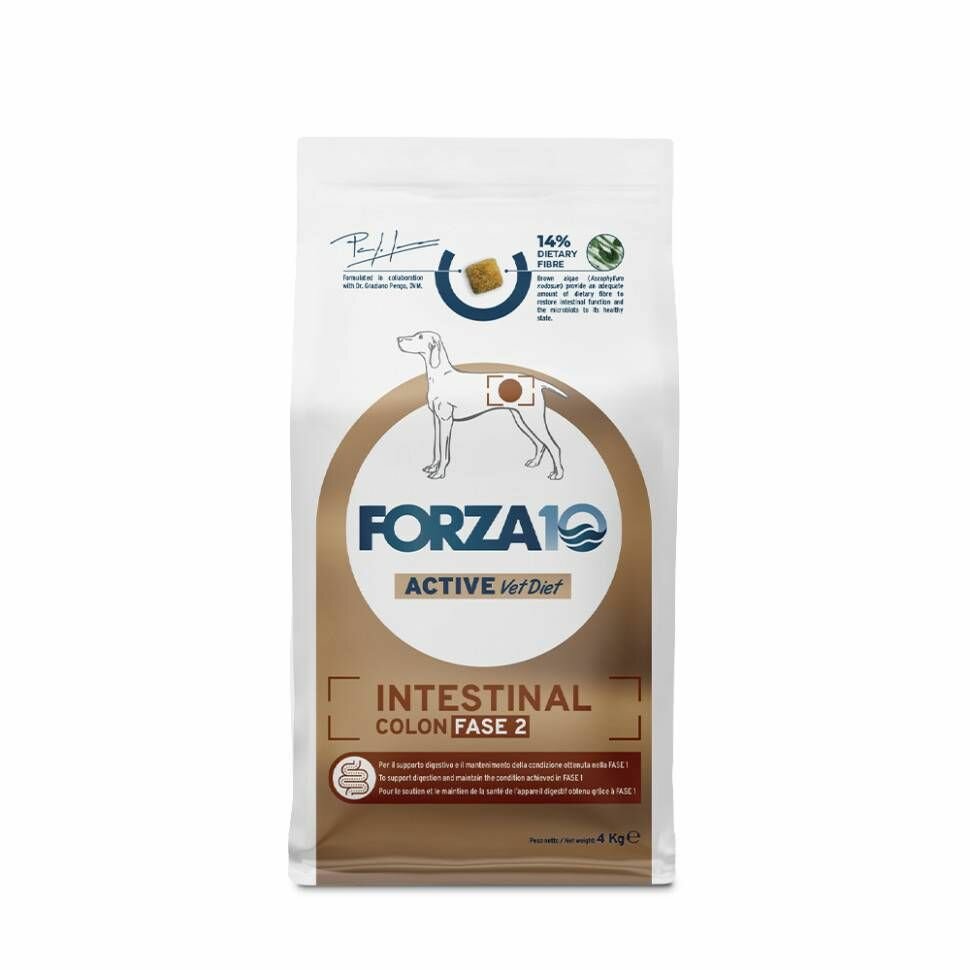 Forza10 Intestinal Colitis fase II sacco сухой корм для взрослых собак с хроническими колитами с рыбой - 4 кг