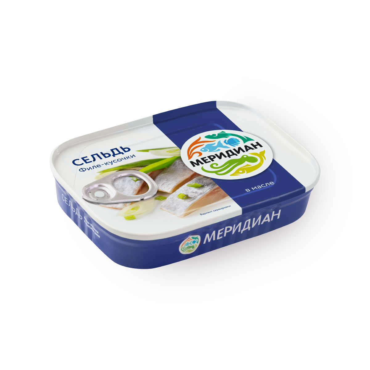 Сельдь в масле "Меридиан", филе-кусочки, в жестяной банке, 115 г