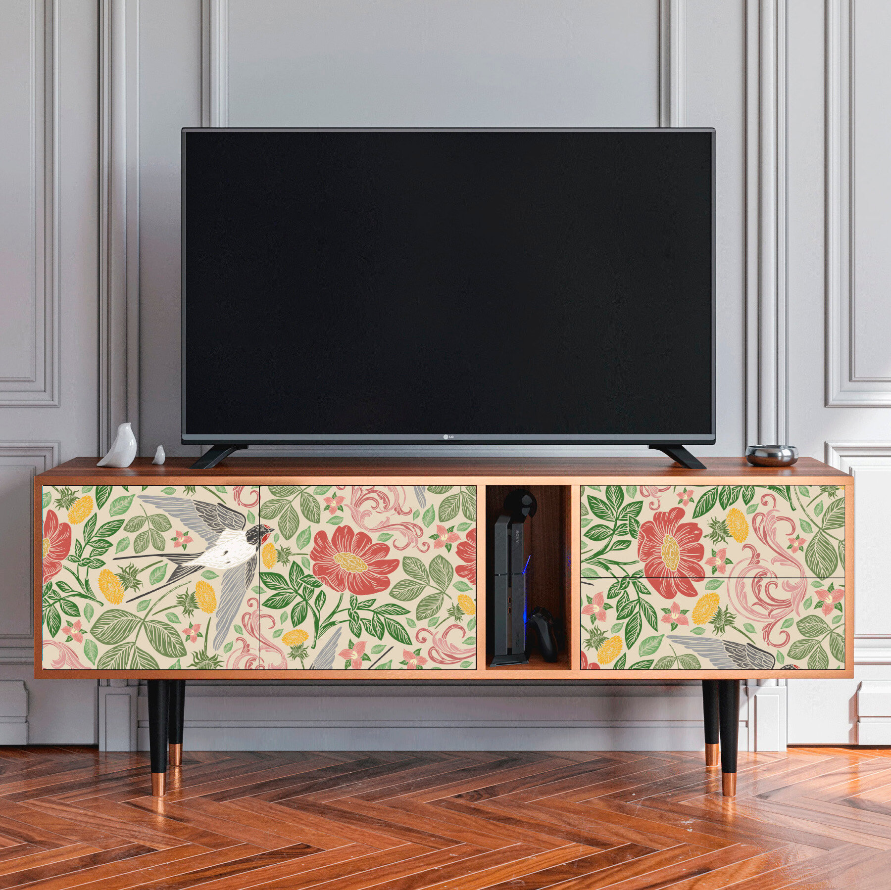 ТВ-Тумба - STORYZ - T1 Spring Swallow, Размер - 170 x 69 x 48 см, Цвет корпуса - , Орех
