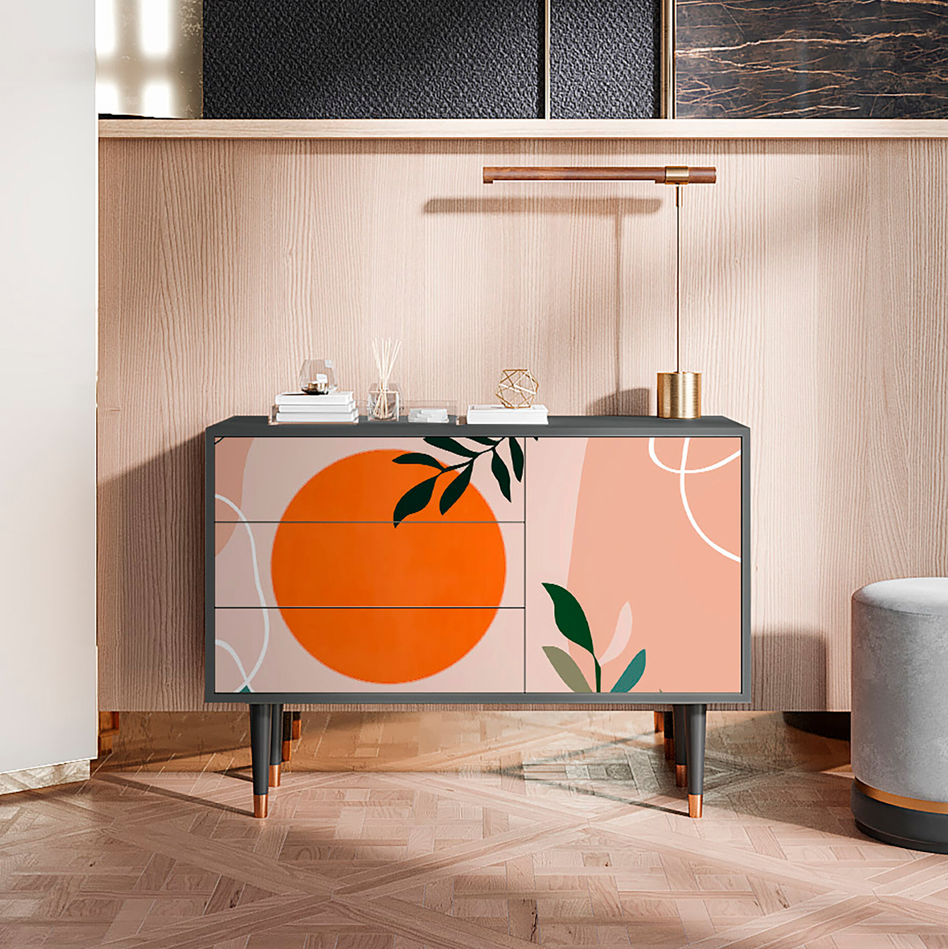 Комод - STORYZ - S3 Artwork, Размер - 115 x 84 x 41 см, Цвет корпуса - , Антрацит