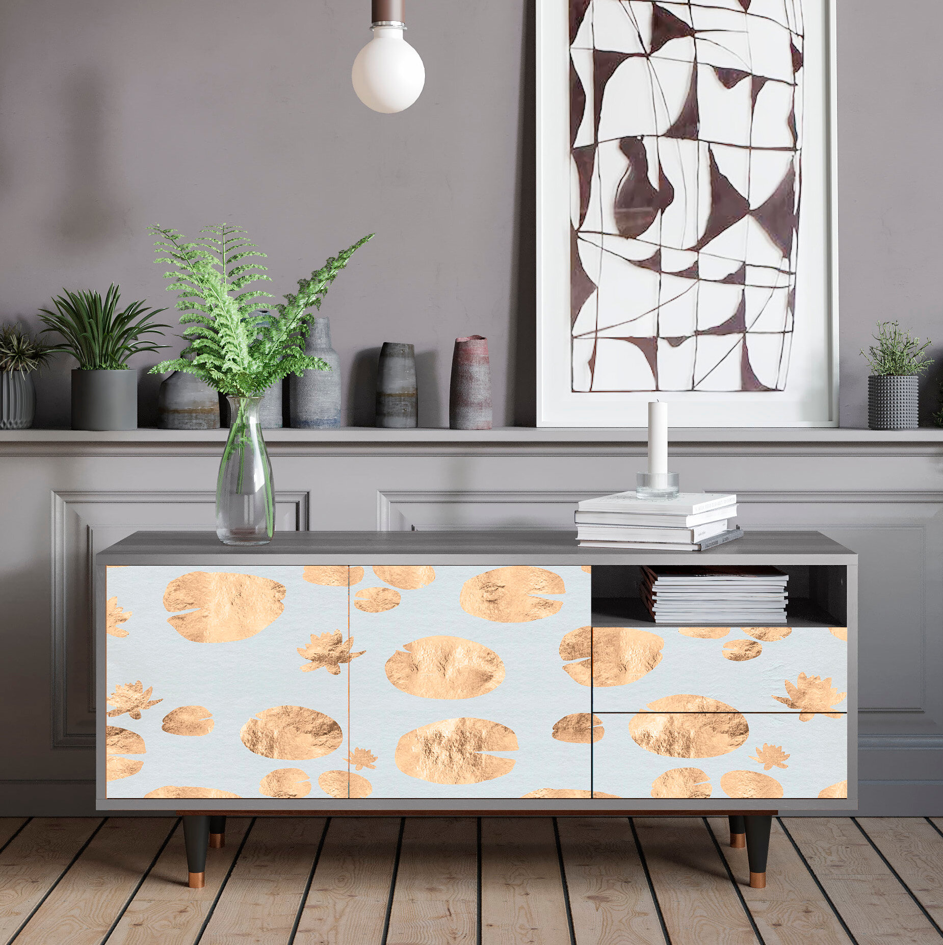 ТВ-Тумба - STORYZ - T7 Blue Giraffe, Размер - 125 x 56 x 41 см, Цвет корпуса - , Серый