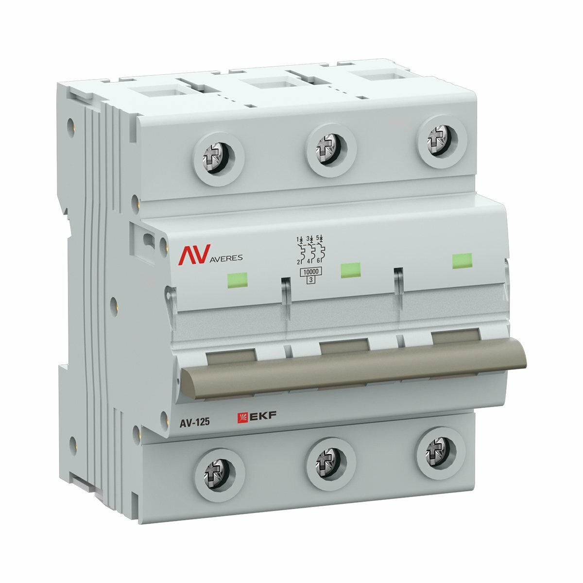 EKF AVERES Выключатель автоматический AV-125 3P 100A (C) 10kA, mcb125-3-100C-av