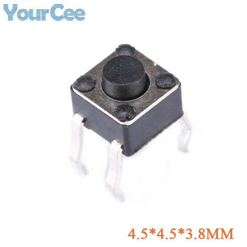 Тактильный микропереключатель 4.5x4.5x3.8 мм, Цвет: 3.8MM DIP