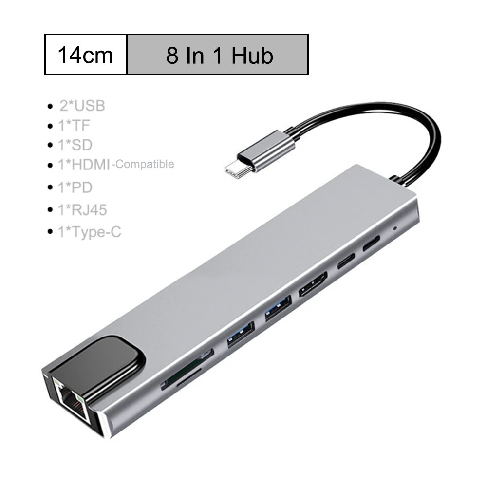 OPUYYM USB C хаб 8 в 1 8 in 1