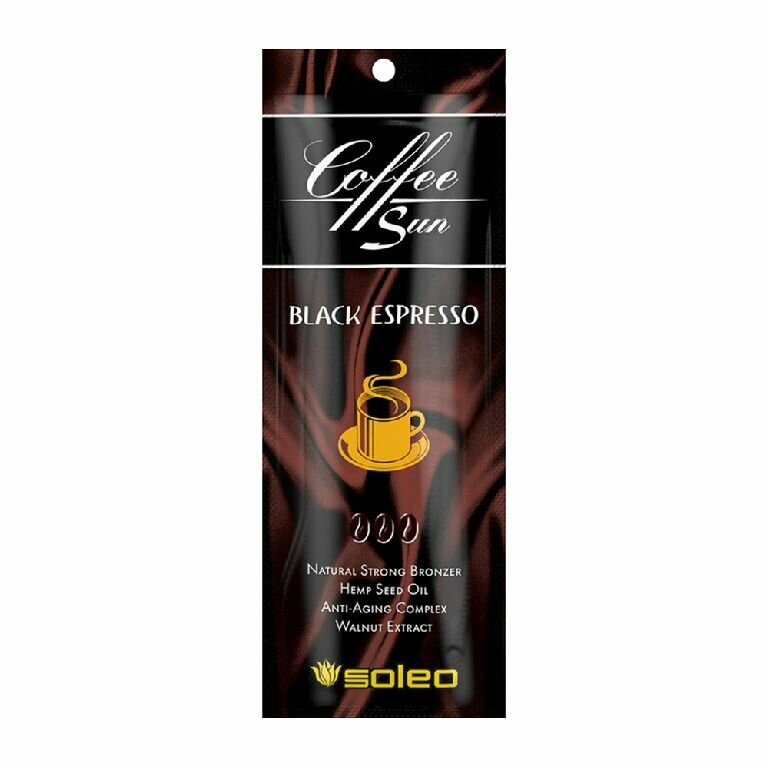 Крем бронзатор с проявителем загара SOLEO Coffe sun Black espresso 15 мл. х 5 шт