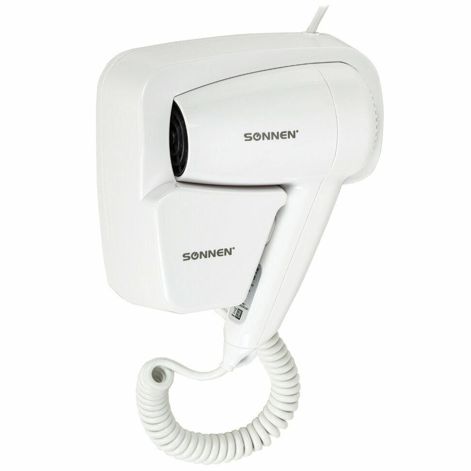 Фен для волос настенный SONNEN HD-2101 ULTRA PLUS, 1300 Вт, 2 скорости, белый, 608481, 608481