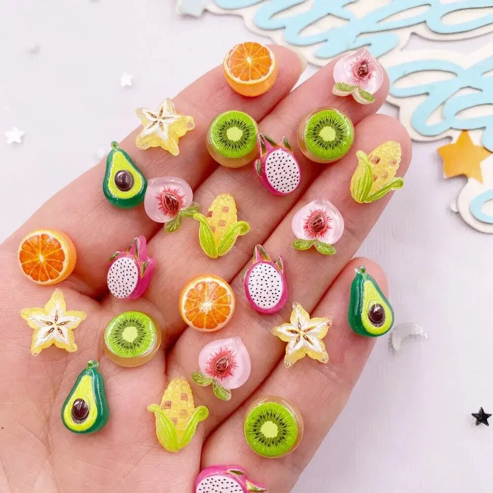 Мини-фигуры фруктов и овощей из смолы Diy Super Paradise Random mixed