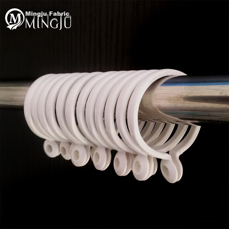 Mingju Fabric Curtains, Ready-Made Hanging Rings, Roman Rod Specific Adjustable Hooks, Shower Curtain Rings, Curtain Rod Accessories, Open Hanging Rings, 30 Pieces Per Pack