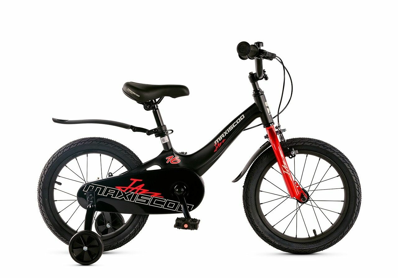 Велосипед детский Maxiscoo Jazz Стандарт 16 (2025), рама магниевый сплав, цвет Обсидиан