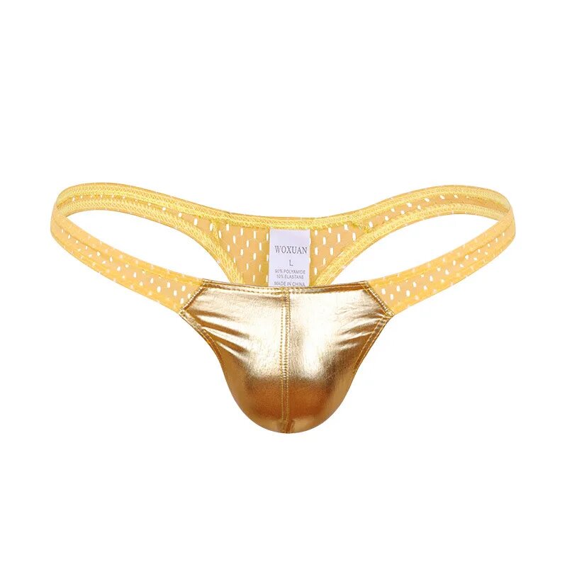 Мужские стринги и стринги, осенняя коллекция 2024, дышащие Т-образные трусы с XL, Желтый, Золотой
