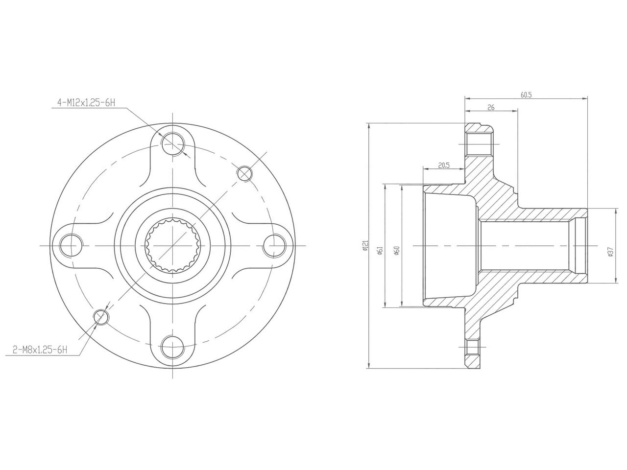 UNIO HUB-20281 (8450006806) ступица передняя (без abs) Lada (Лада) vesta 15-