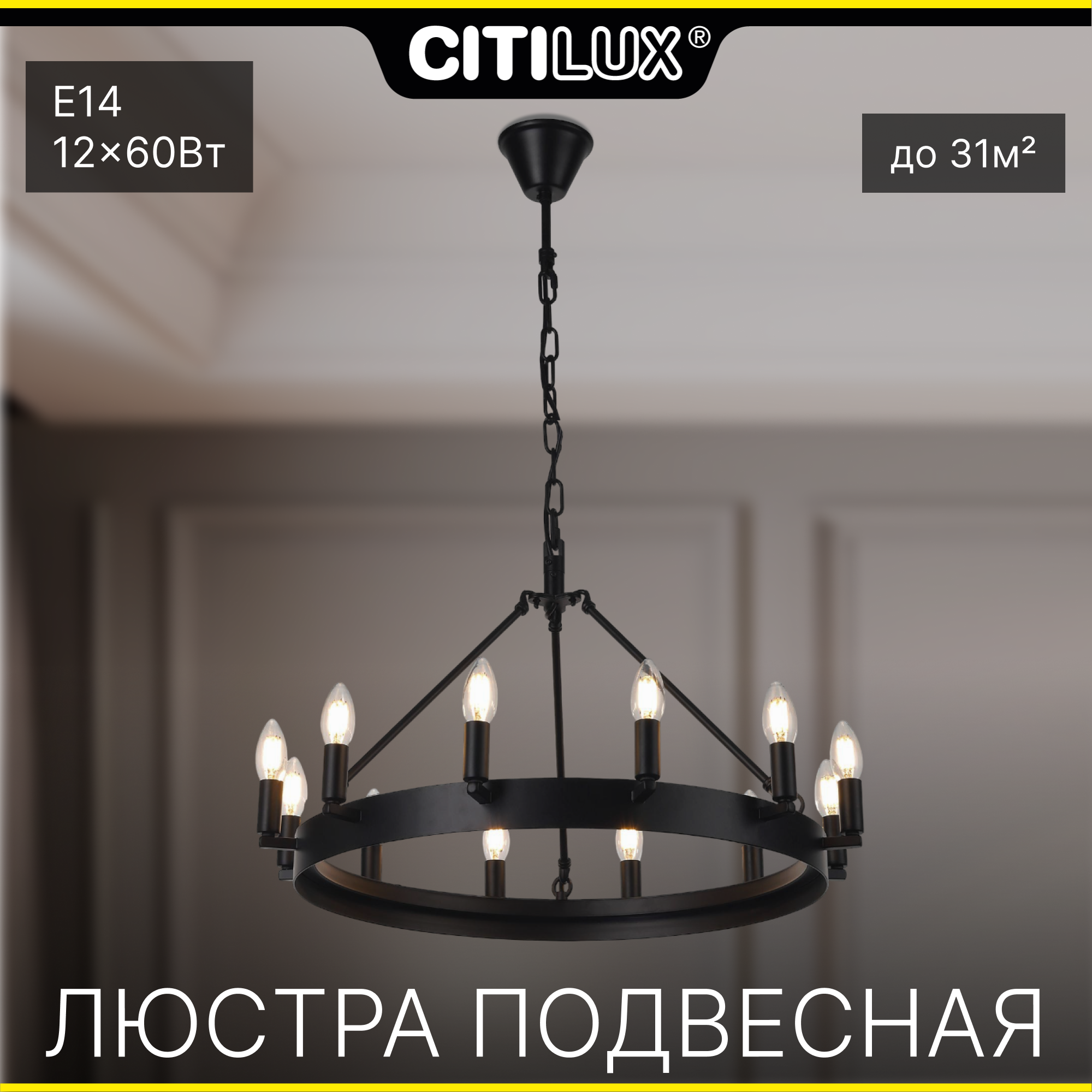 Светильник для дома подвесной Citilux Смитсон CL470112, черный
