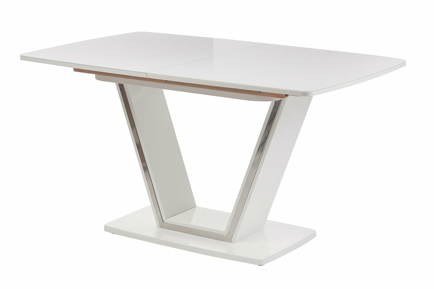 Кухонный стол раздвижной Hoff Виктория, 140(185)х75х90 см, цвет белый, белый лакированный, хром