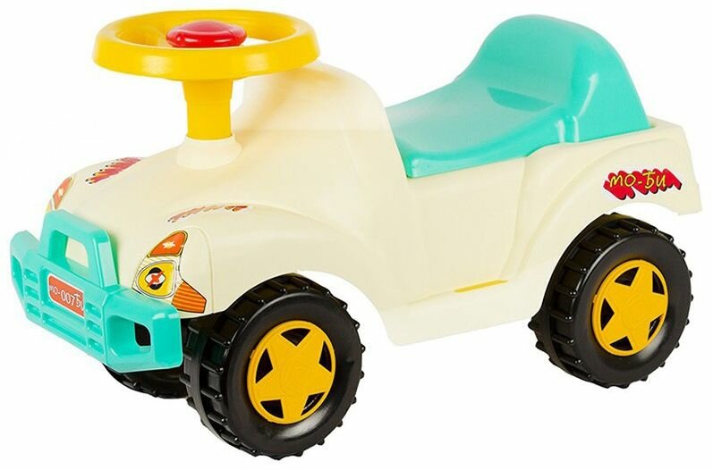 Машинка-каталка "Автомобиль", толокар-пушкар со спинкой, развивающая игрушка для малышей, детская каталка для дома и улицы, цвет бежевый