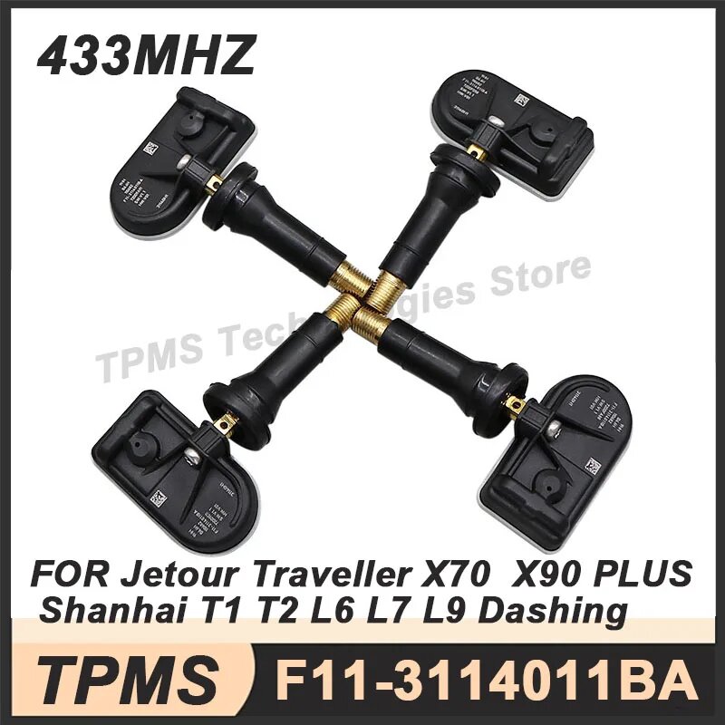 4 шт. датчик контроля давления в шинах TPMS для Jetour X70 X90 PLUS Traveller Shanhai T2 L6 L7 L9 Dashing F11- 3114011 BA 433 МГц