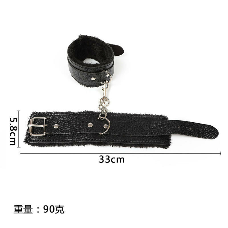 Smm секс-игрушки Сильные присоски наручники в ванной Черные плюшевые наручники