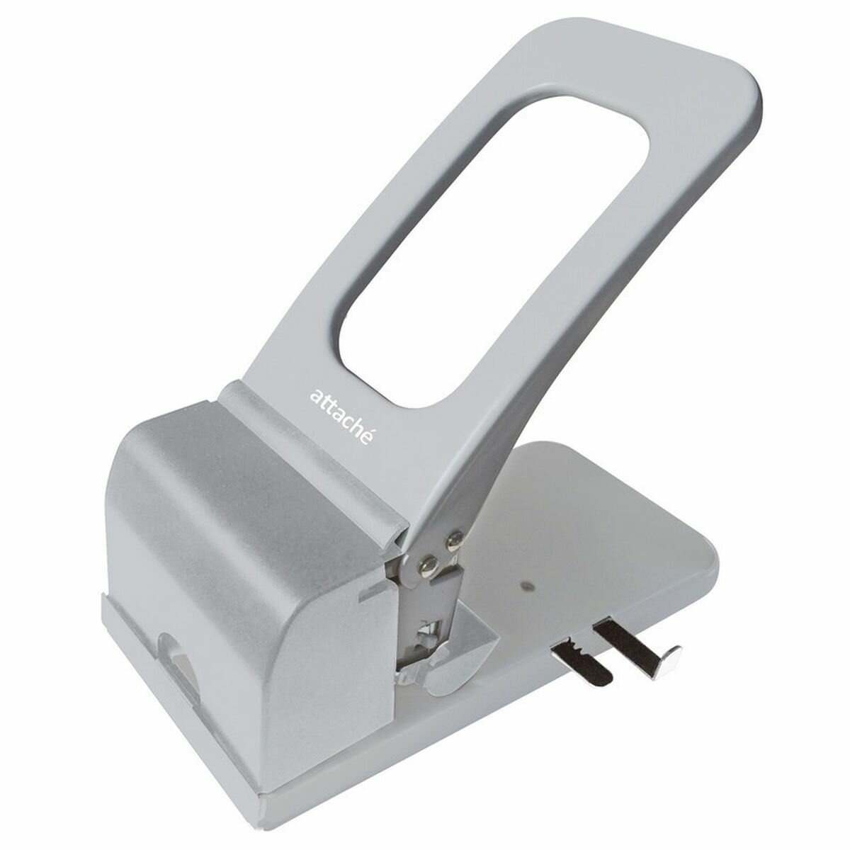 Дырокол мощный Attache Economy (до 100 листов, 2 отверстия) линейка, серый, 8шт.
