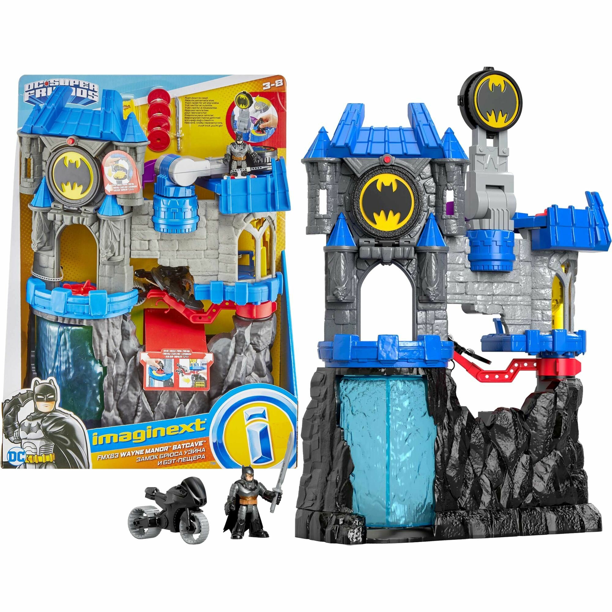 Imaginext DC Super Friends, игрушка Бэтмена, игровой набор Wayne Manor Batcave с фигуркой Бэтмена и аксессуарами