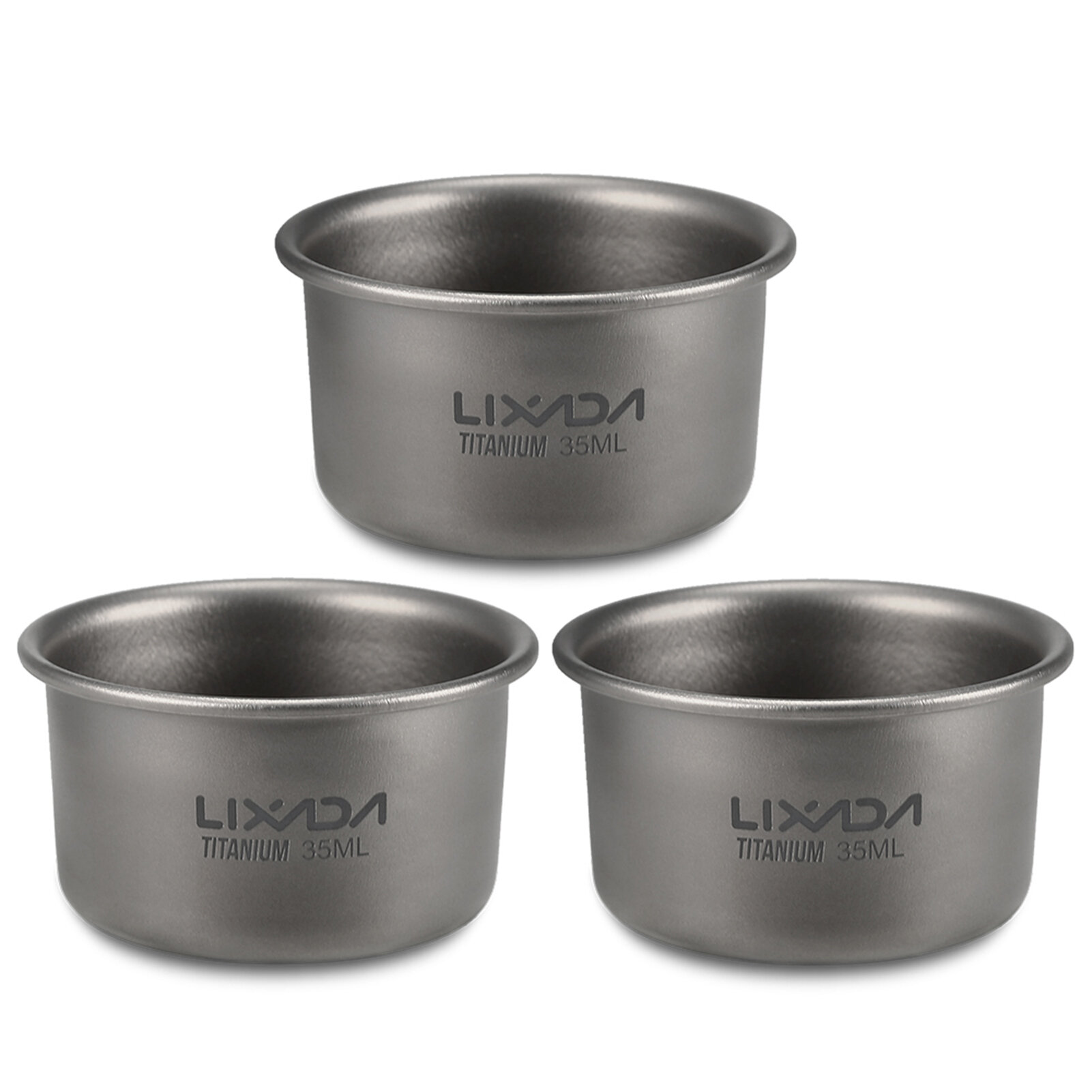Lixada,3 шт. Кружка титановая, 35 мл,