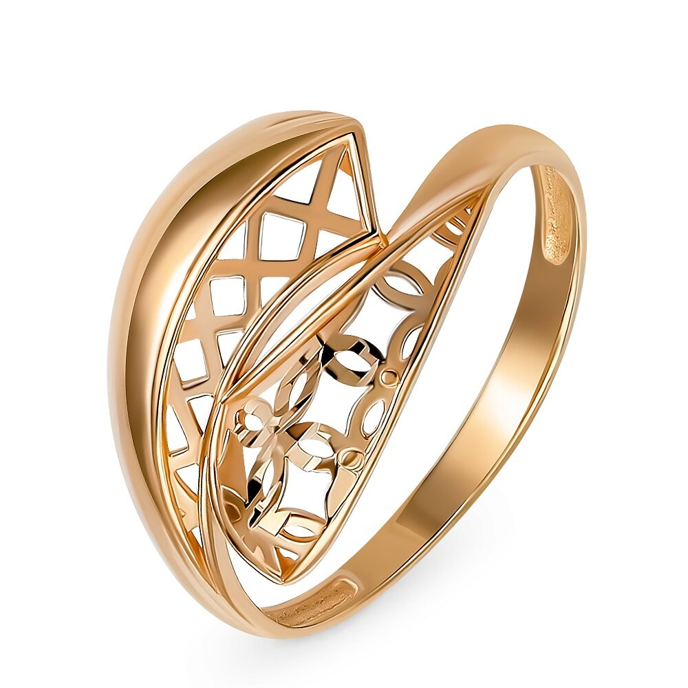 Кольцо, красное золото, 375 проба, золочение