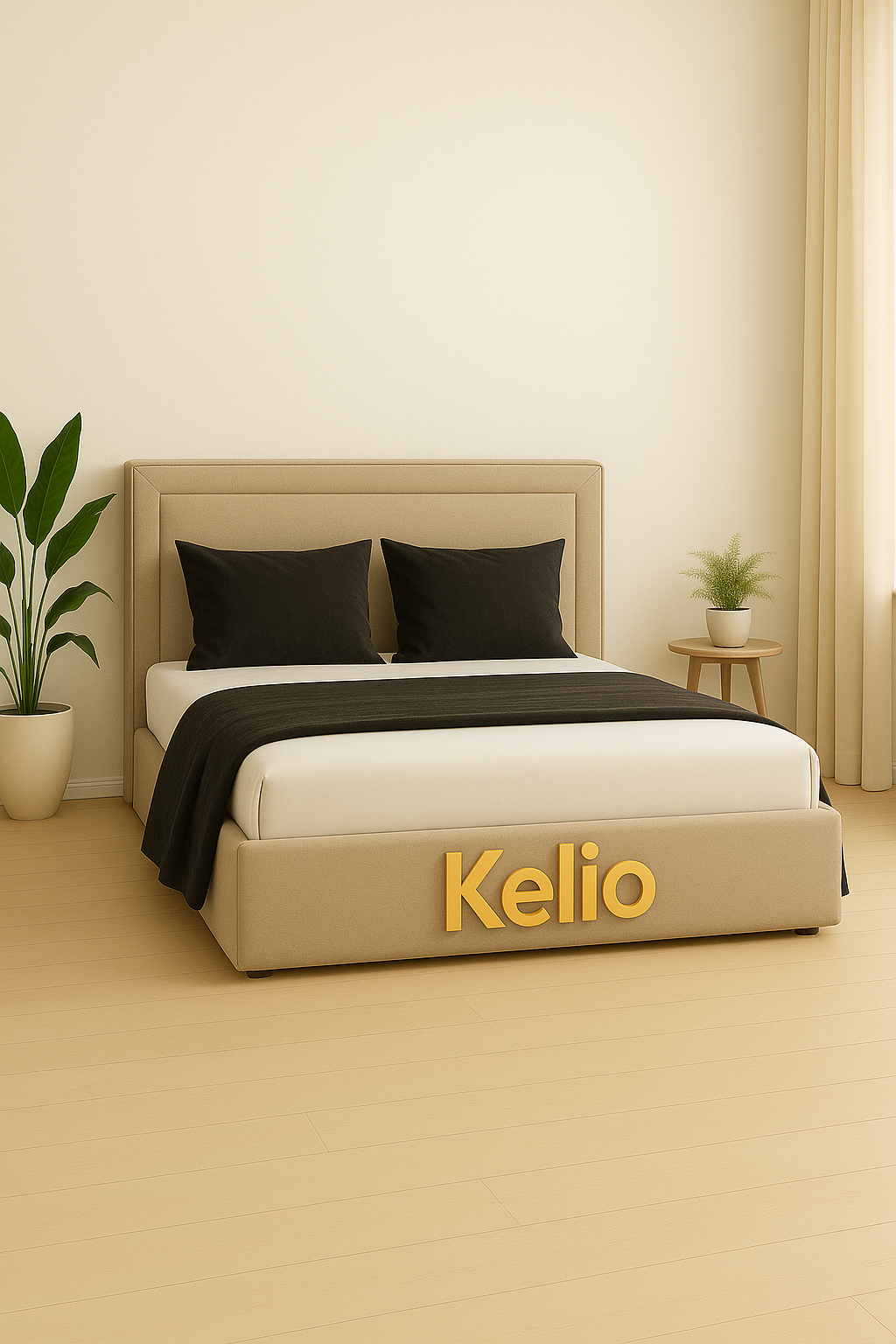 Кровать двуспальная 160х200 Silvia ортопедическая с мягким изголовьем, бежевый