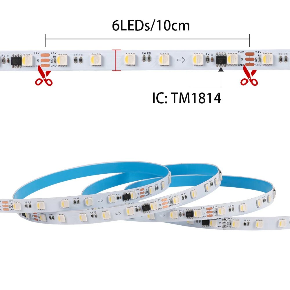 OCONA RGBW Пиксельная светодиодная лента 60LED/м RGBW 3Pin, 10 м