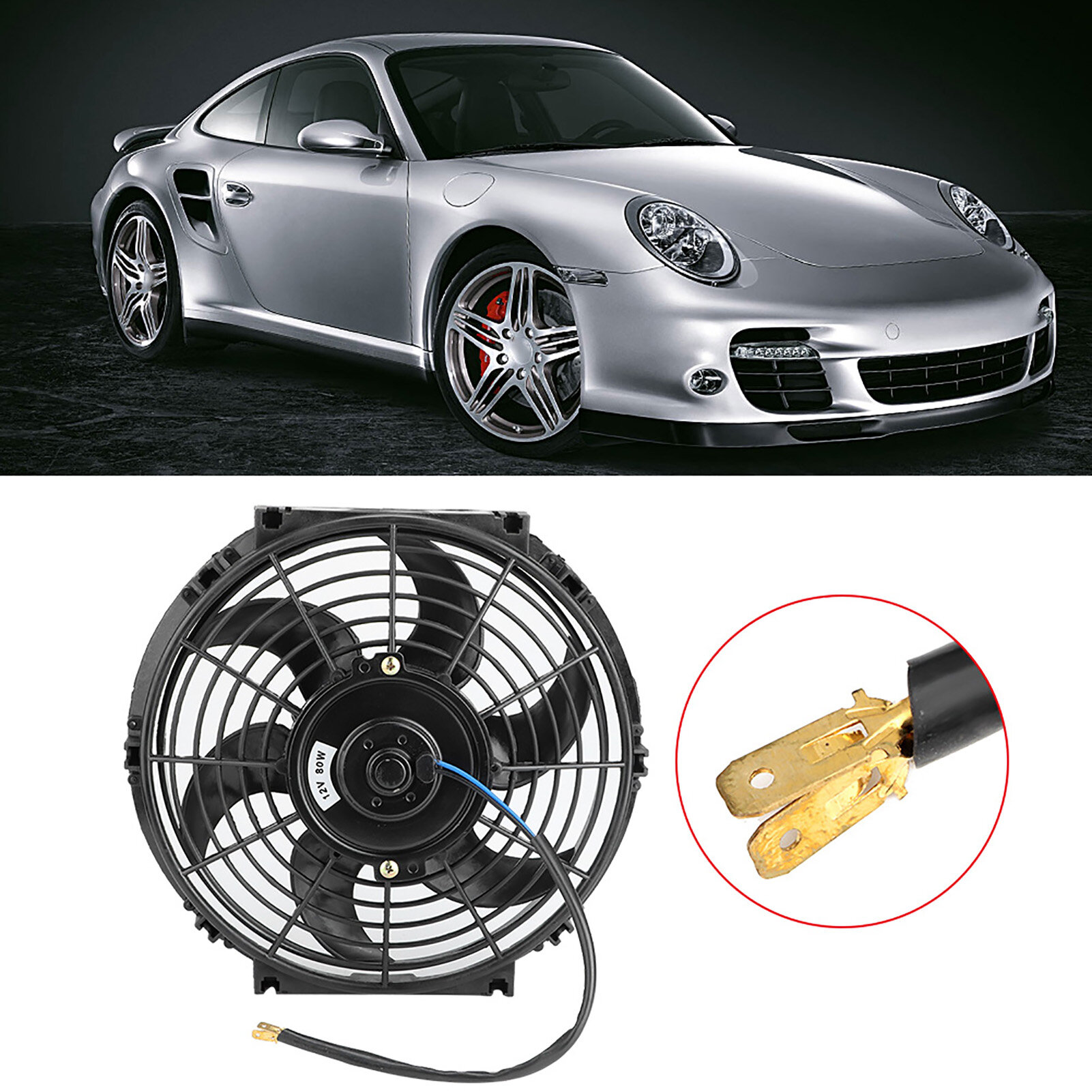 10-дюймовый тонкий электрический вентилятор для радиатора Push/Pull 12 В с установочными принадлежностями