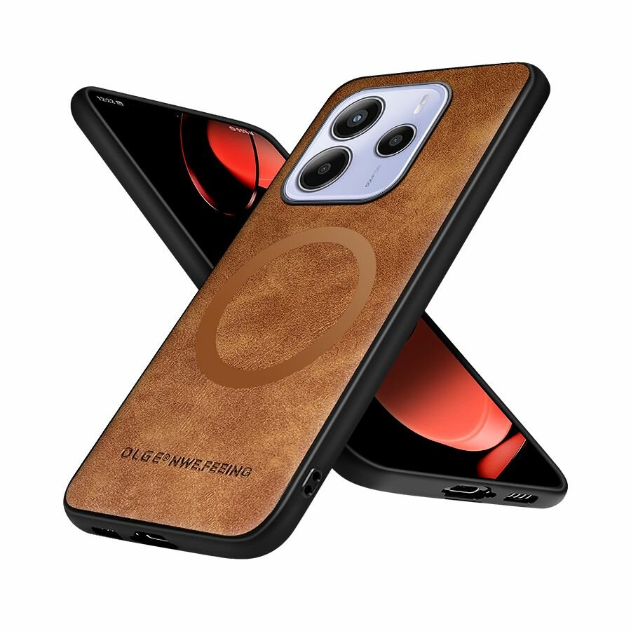 Кожаный чехол для телефона Xiaomi Redmi Note 14 5G(Редми Ноут 14 5G), модный, легкий, устойчивый к падениям, прочный, простой