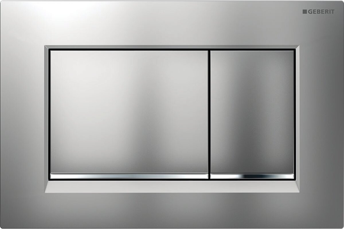 Кнопка смыва Geberit Sigma 30 двойной смыв, хром мат./хром глянц. 115.883. KN.1