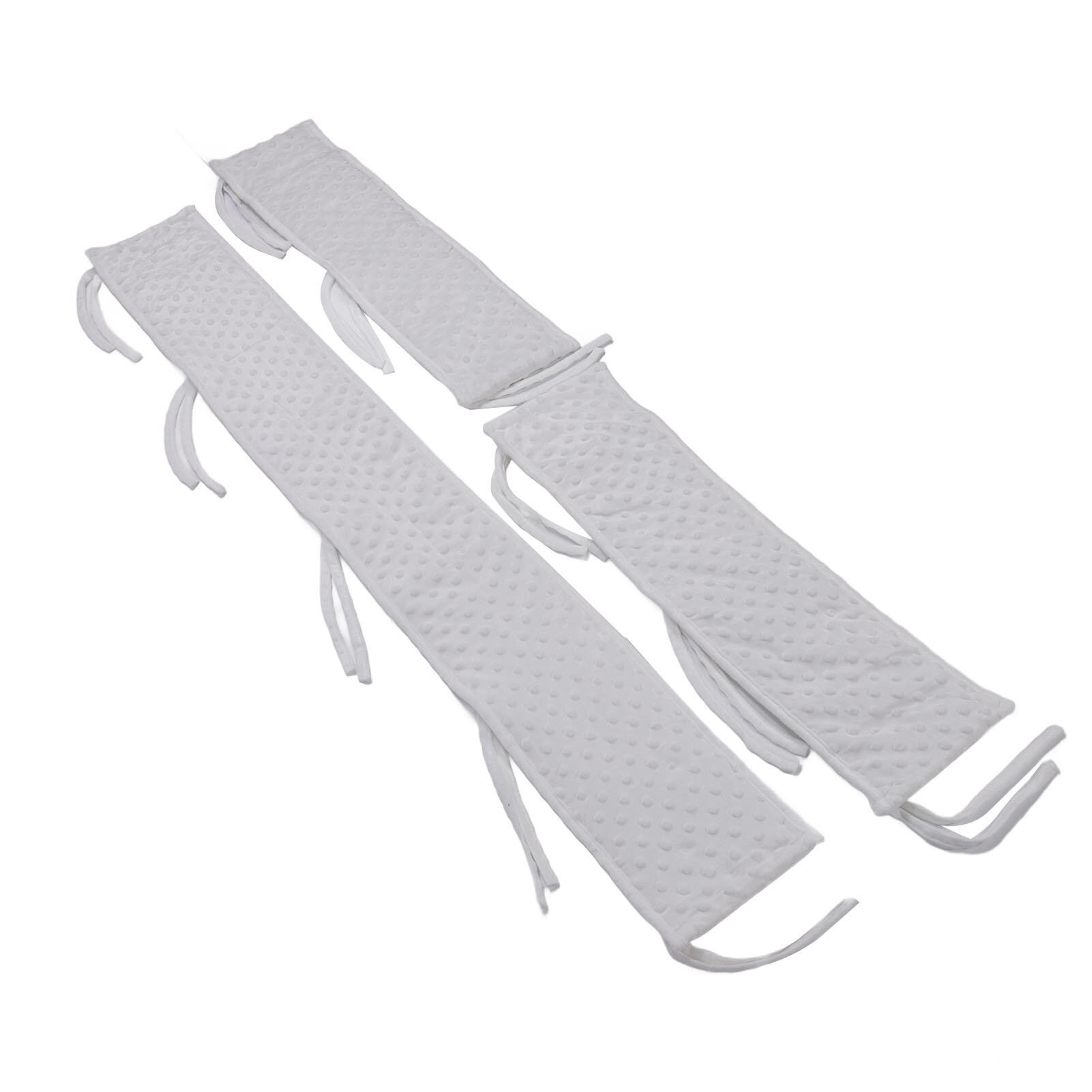 3 шт. бампер для детской кровати, раздельный тип, мягкий защитный рукав для детской кровати, пузырчатая бархатная ткань, протектор краев, белый