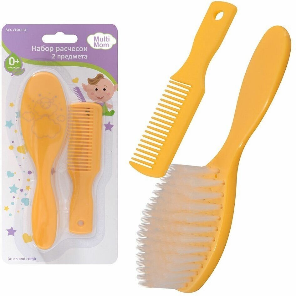 Расческа детская для волос, набор 2 шт, 15/12 см