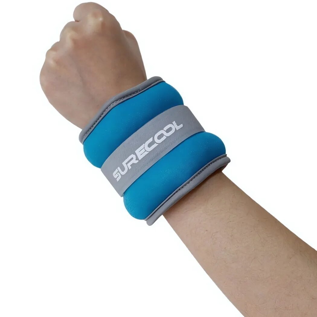 Утяжелители для рук и ног SURECOOL, 2*1 кг, синие, полиэстер с песком, комфортная фиксация