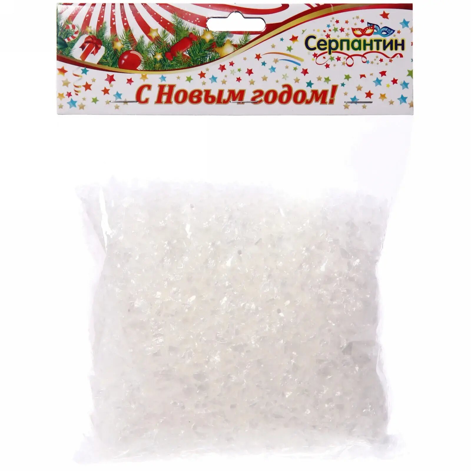 Искусственный снег 16х16 см, 100г, легкий, для новогоднего декора