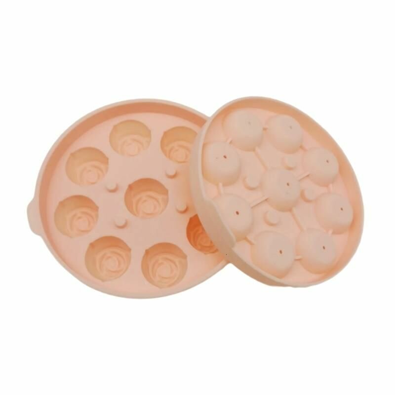 Формы для льда Роза, силиконовый лоток с крышкой в форме персика для напитков, Розовый - Роза