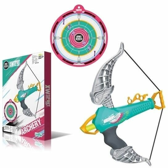 Тир КНР 7 предметов, мягкие пули, с мишенью и арбалетом 27 см, в коробке