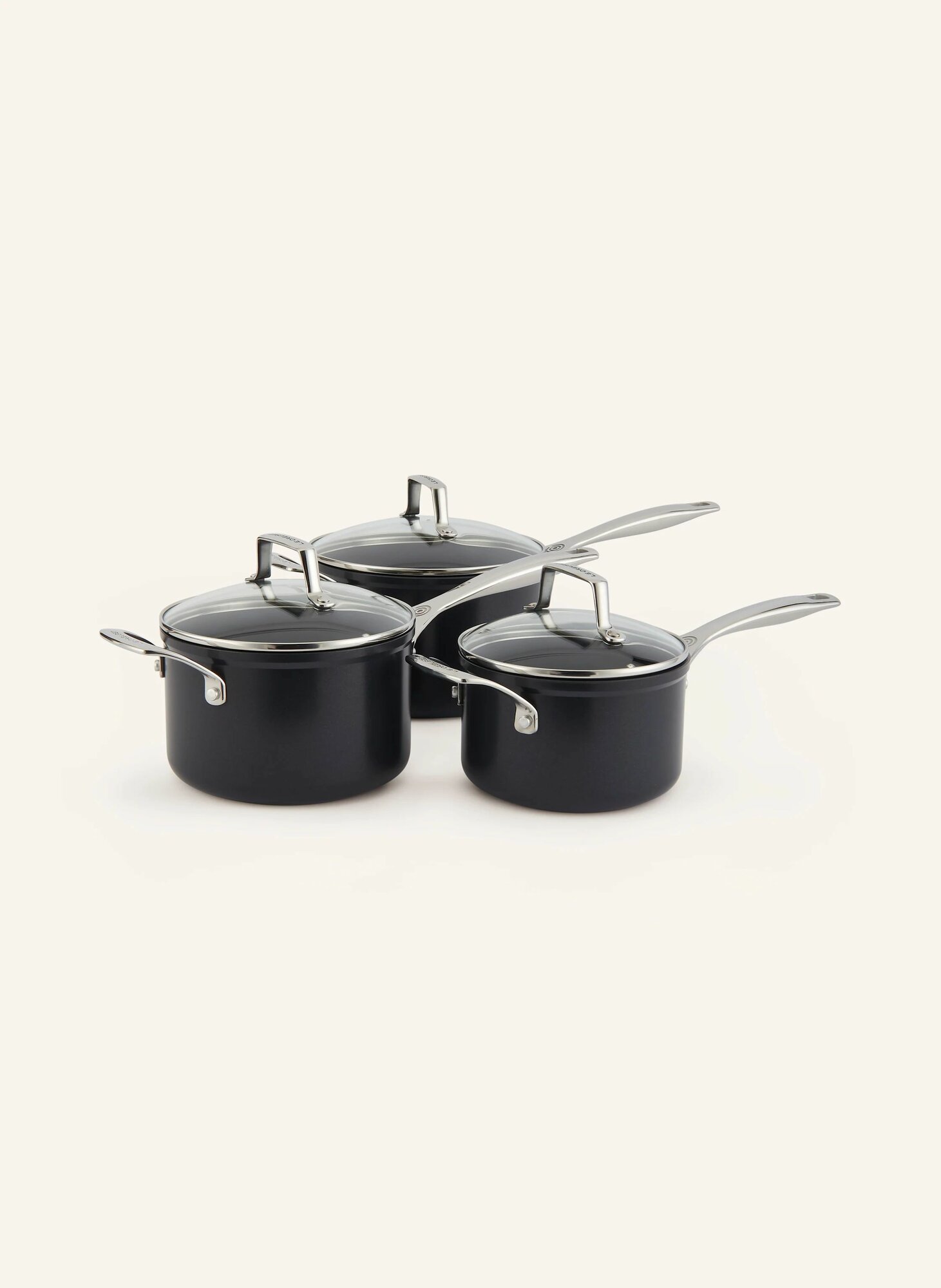 Набор сотейников Le Creuset ESSENTIAL из 3 предметов, алюминий , цвет черный/серебряный-2951994