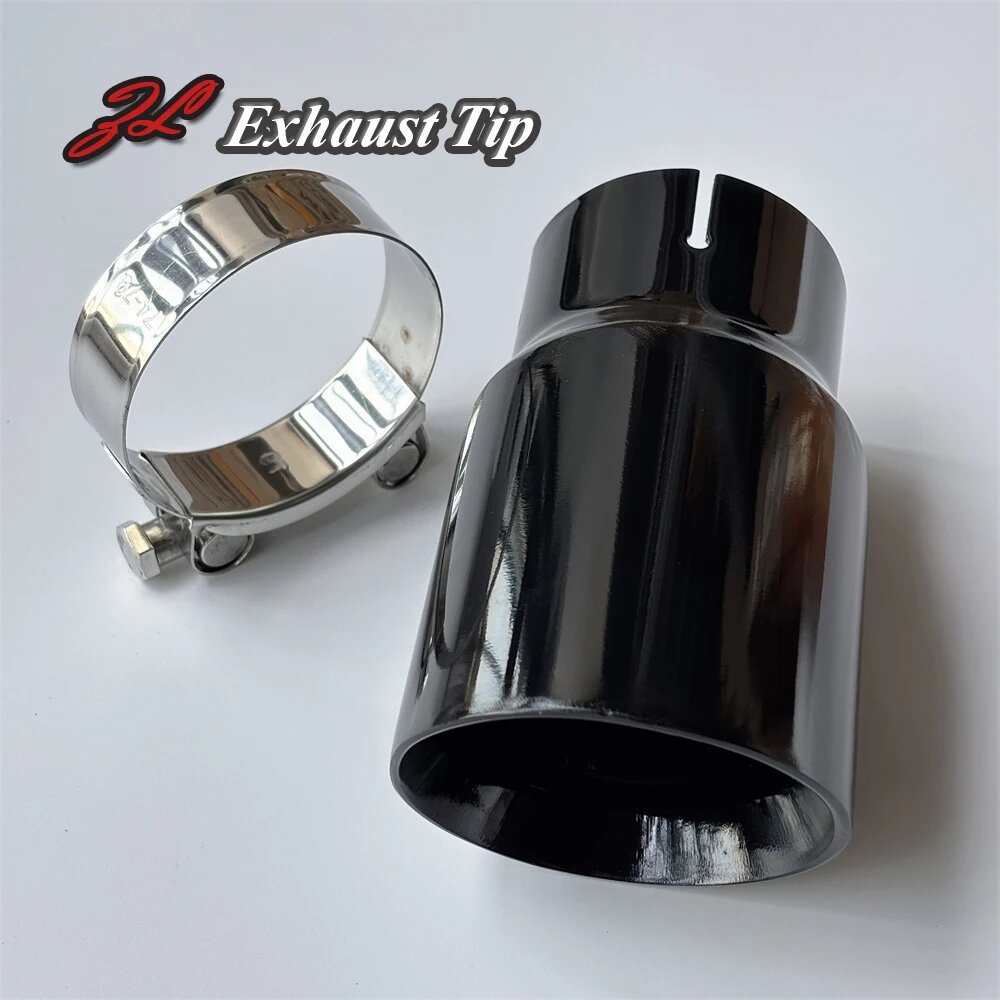 1 шт, черный выхлопной наконечник из нержавеющей стали, автомобильные аксессуары, глушитель выхлопной трубы, насадка выхлопной системы для автомобиля, ID 67MM-OD 114MM
